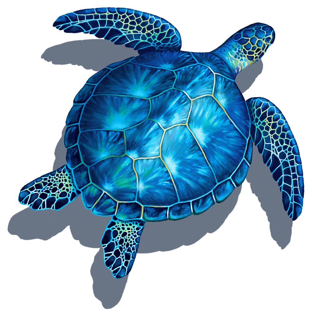 Blue Turtle (with shadow) Porcelain Mosaic – National Pool Supply ...
