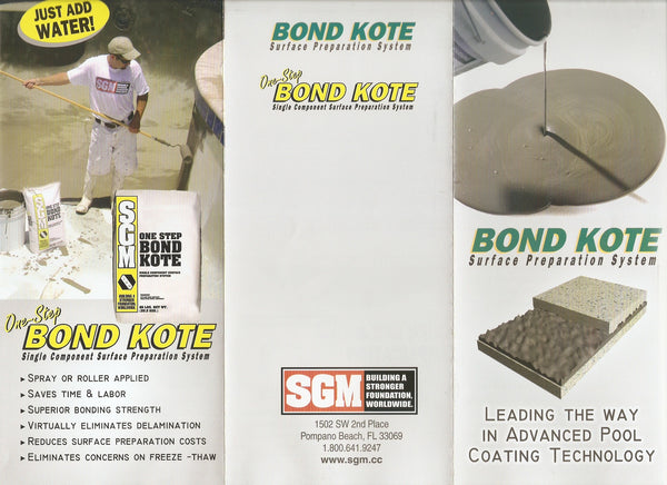 SGM ONE STEP BOND KOTE Surface Preparation – National Pool Supply ...
